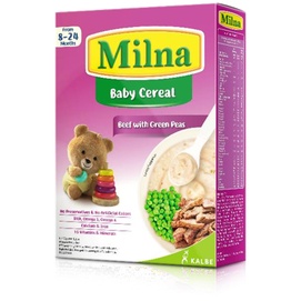 Milna Baby Cereal 9+ Beef Stew & Green Peas 120g | Shopee Philippines