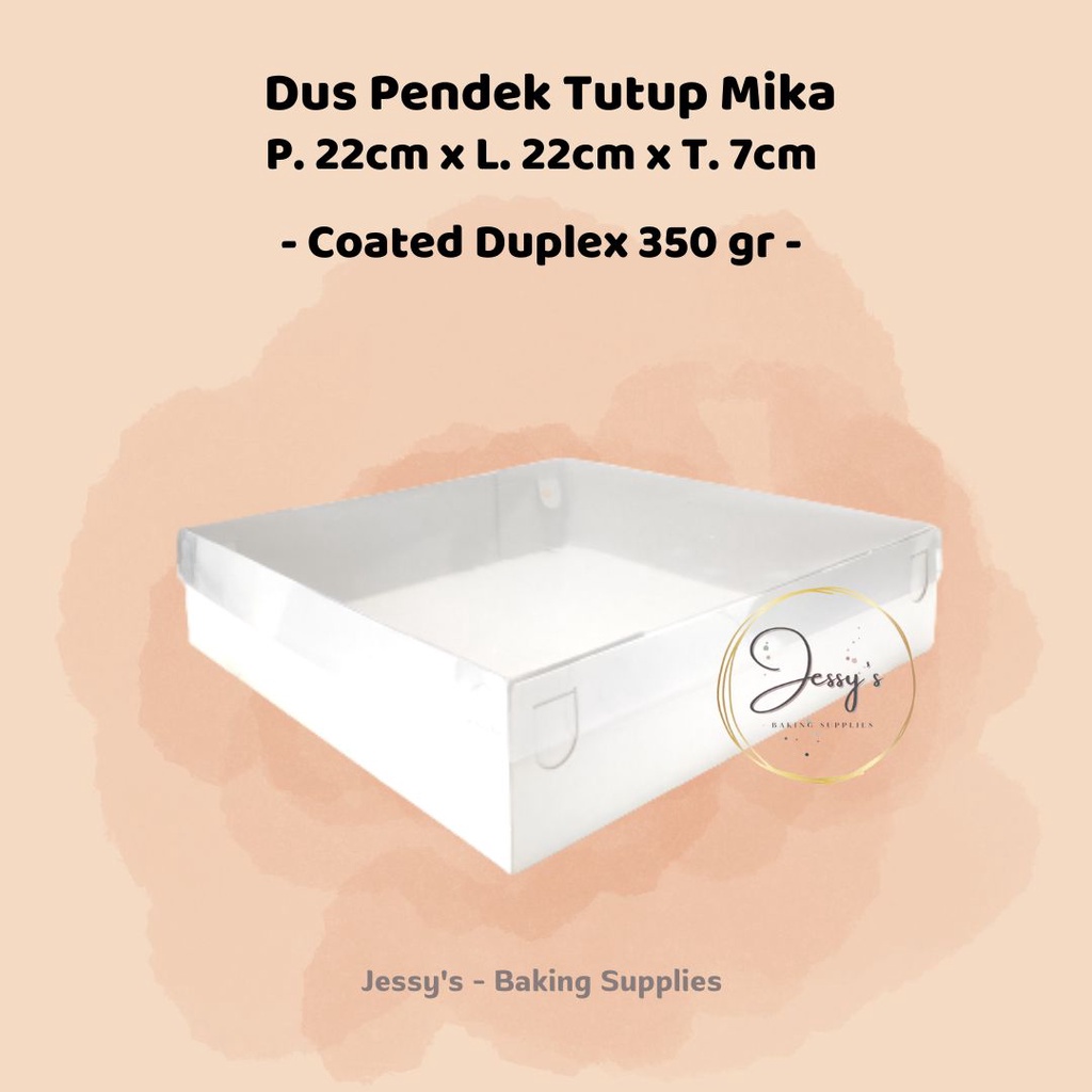PUTIH Mika Short Cake Box Box Box 22 x 22 x 7 (Plain White) | Shopee ...