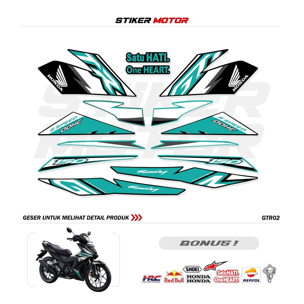GTR02 STRIPING STICKER HONDA SUPRA GTR 150 RS150R WINNER V1 STICKER ...