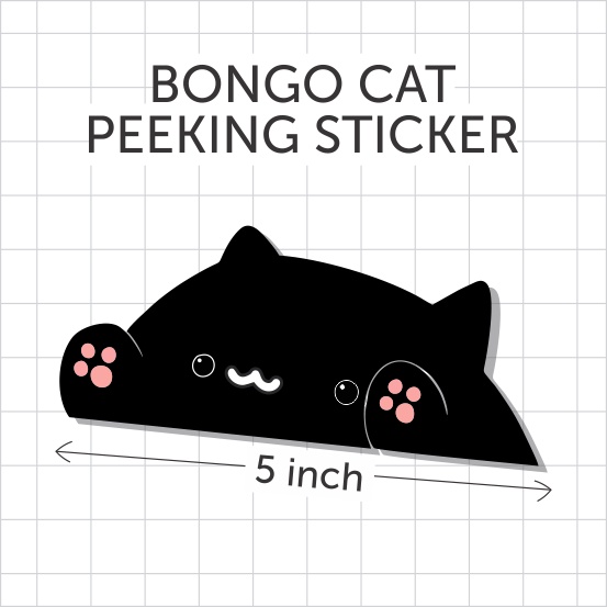 Bongo Cat Peeking Stickers Peekers Vinyl Laminated Stickers | Shopee ...
