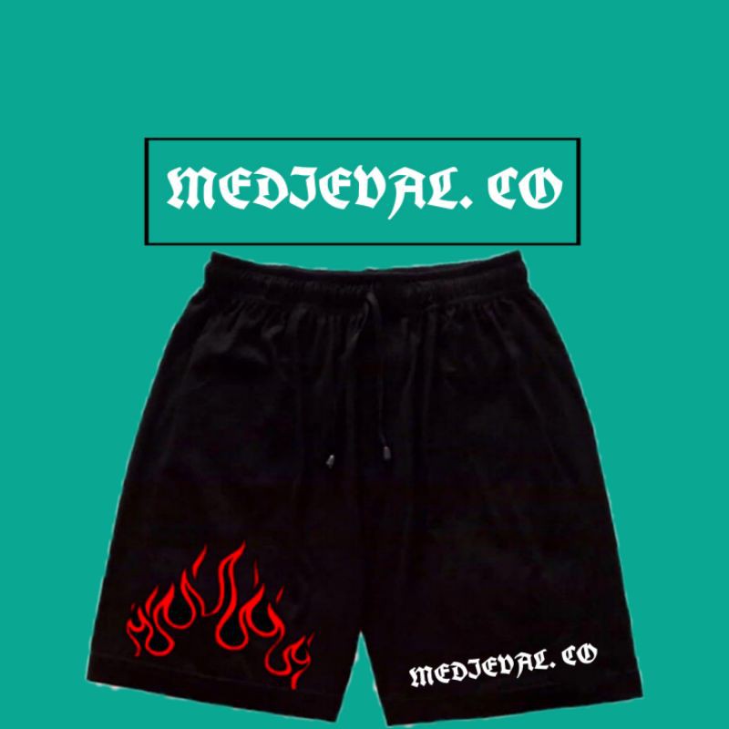Black RED Fire BOXER / Fire shorts / aesthetic / ADULT MEN'S KOLOR ...