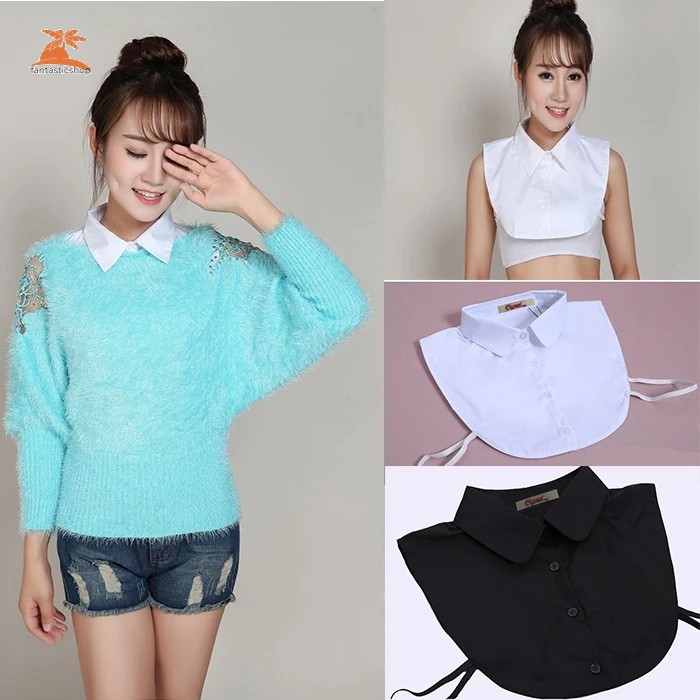 2021 Fashion Ladies Women Adult Detachable Lapel Shirt Fake Collar ...