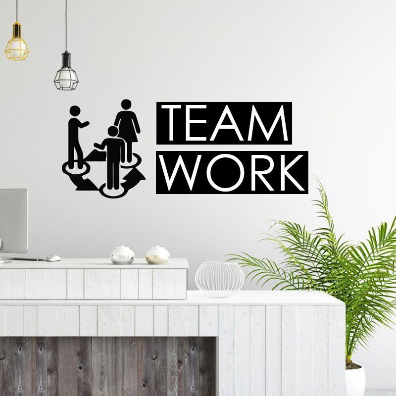 Teamwork Quote Decal Vinyl Office Decor Wall Sticker Business Success ...