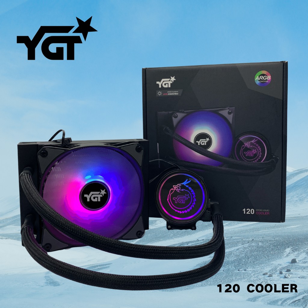 YGT 120mm black Liquid Cooling Fan for Pc Case liquid cpu cooler Plastic Water air Cooling RGB ...