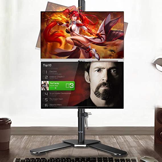 Dual Monitor Mount, Vertical Monitor Stand for 2 13-27 inch Monitors ...