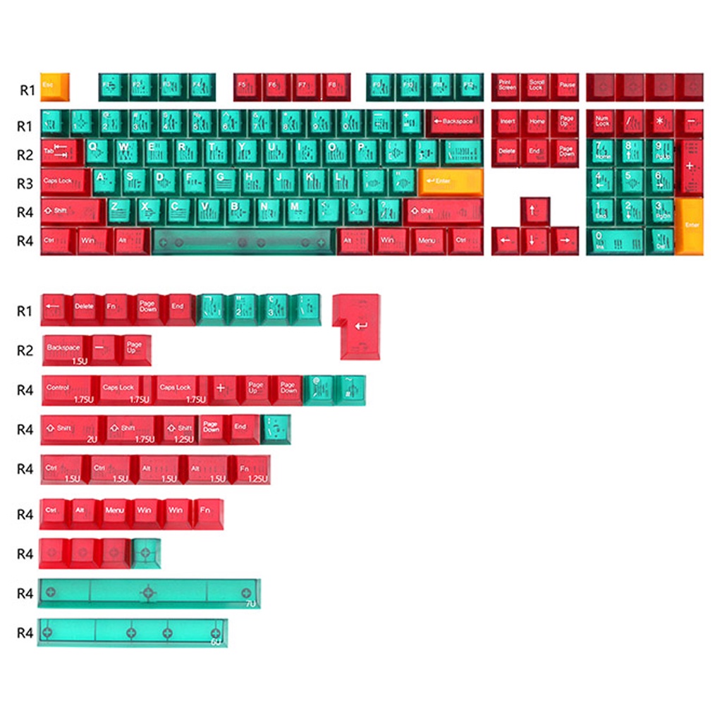 TAIHAO CUBIC ABS TRANSLUCENT DOUBLESHOT KEYCAPS FOR GAMING MECHANICAL ...
