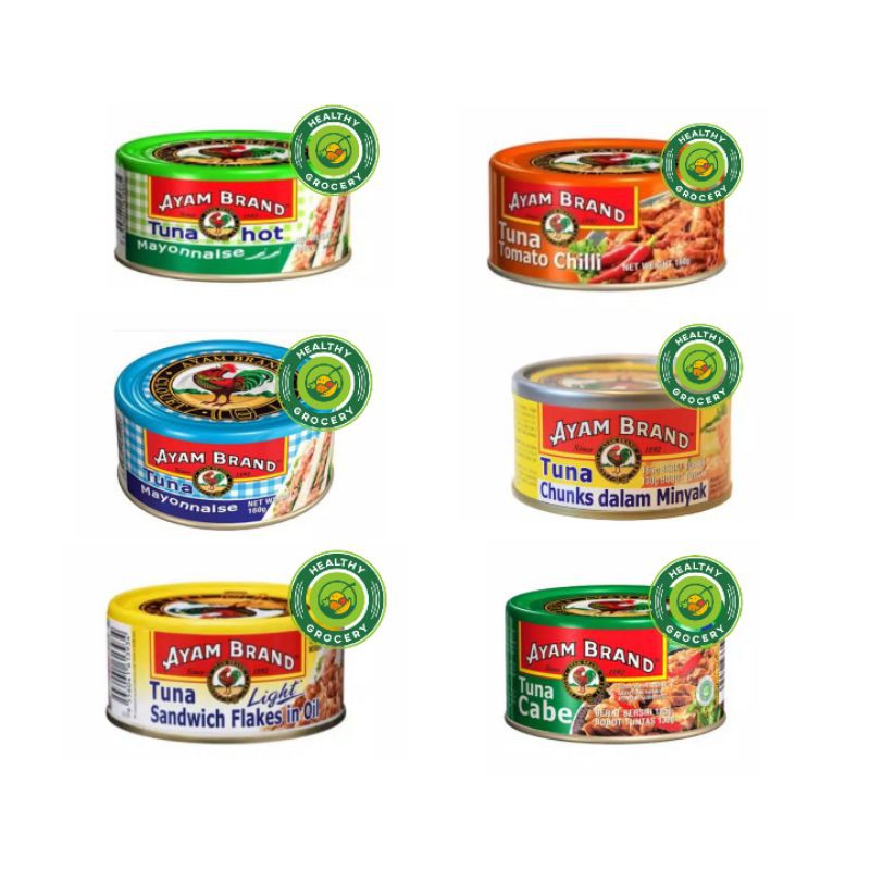 AYAM BRAND Canned Tuna All Variants Chunk in Oil Sandwich Chili Hot ...
