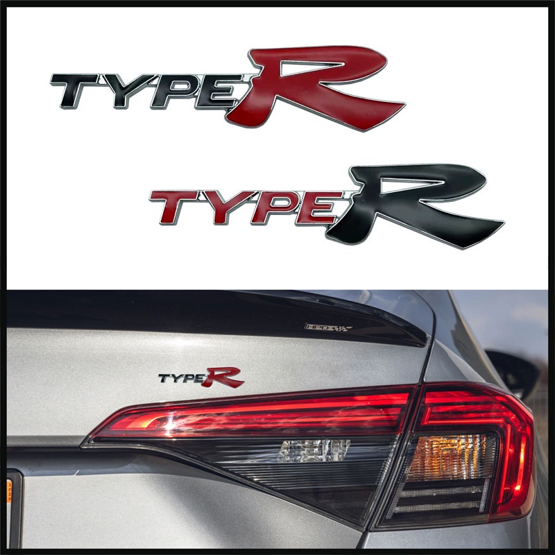New 3D Metal Type R Typer Logo Emblem Badge Car Rear Trunk Decals ...