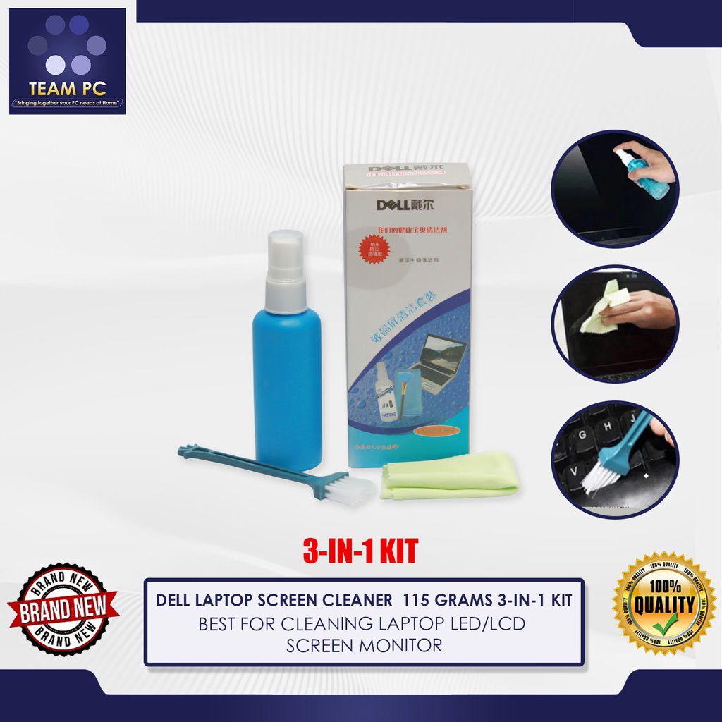 DELL LAPTOP SCREEN CLEANER 115 GRAMS 3-IN-1 KIT, BEST FOR CLEANING ...