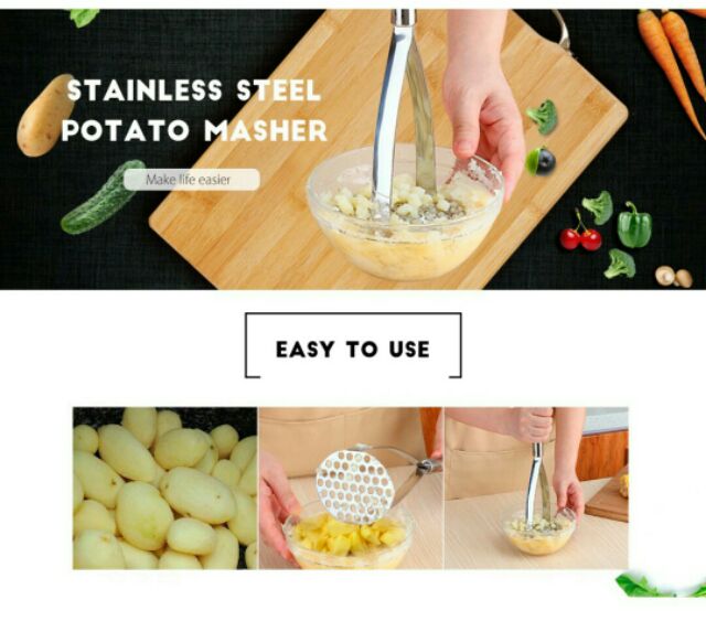 Stainless Steel Potato Smasher Fruit Vegetable Smasher kitchen | Shopee ...