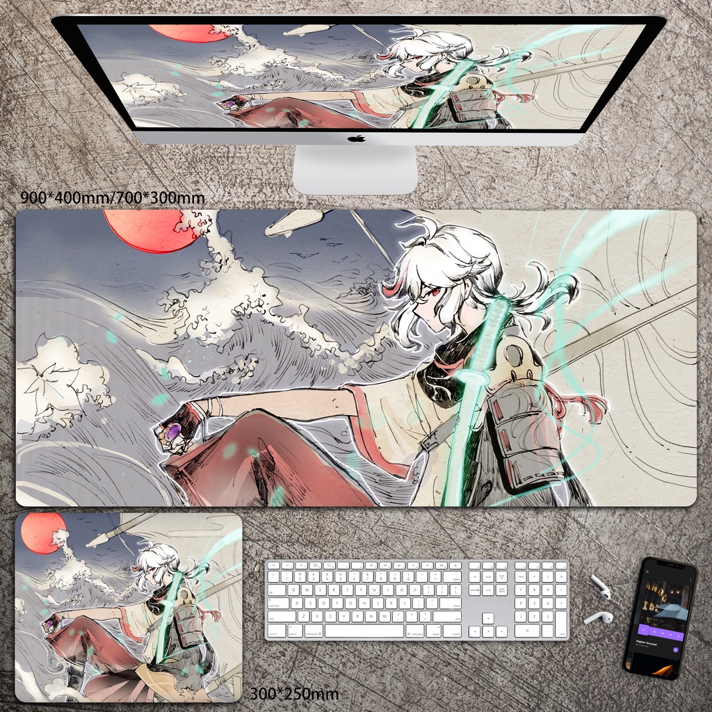 Full Character Mouse Pad Walnut Table Mat Gan Yu Game Genshin Impact ...