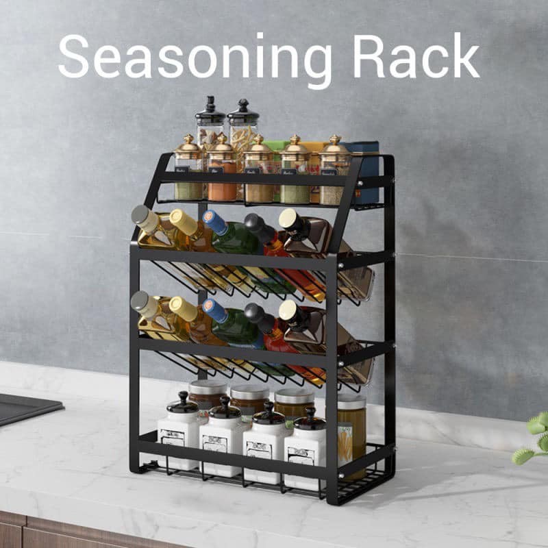 4 Layer Multifunctional Seasoning Rack Sauce Bottles Jars Spice ...