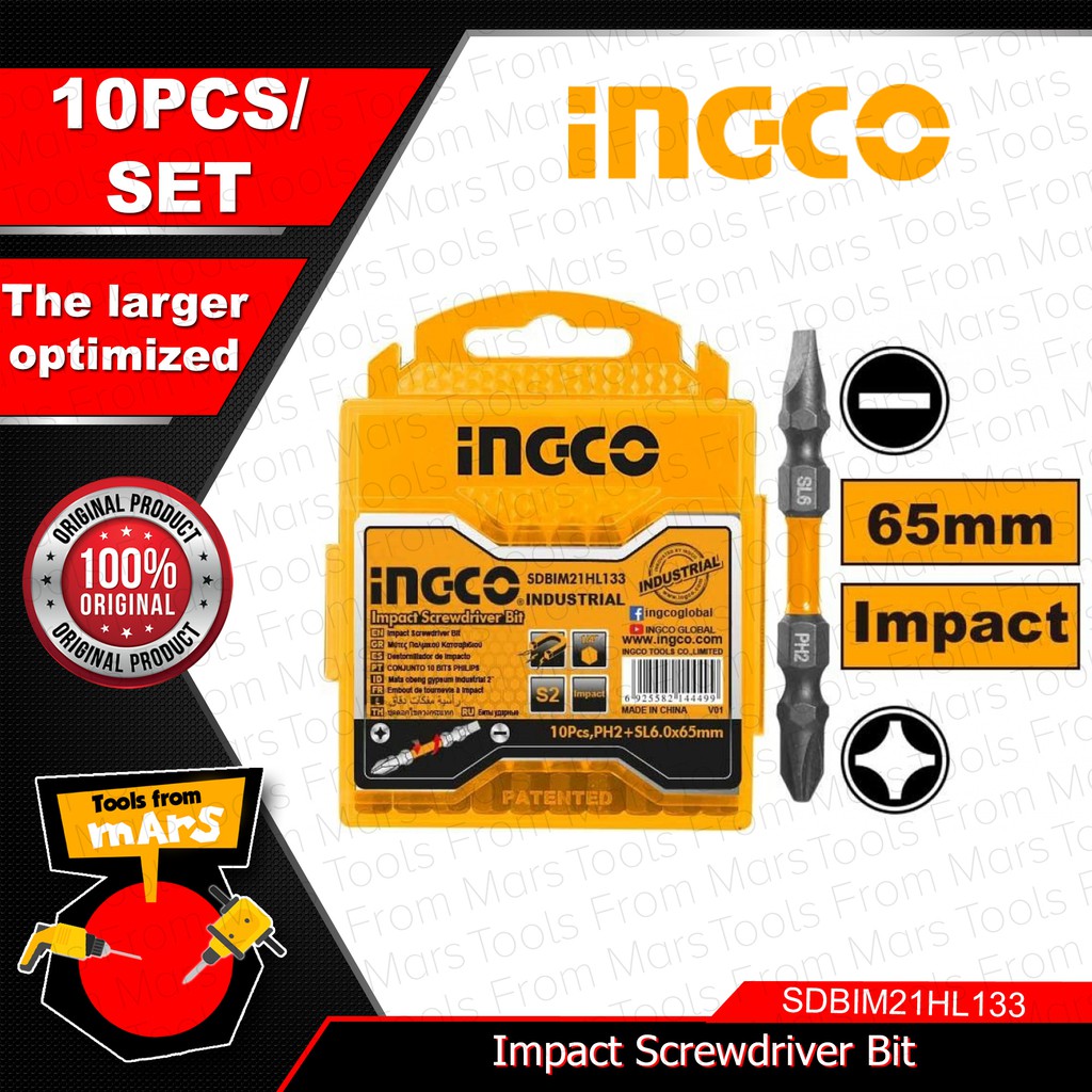 INGCO Impact Screwdriver Bit 10PCS/SET SDBIM21HL133 •TOOLS FROM MARS ...