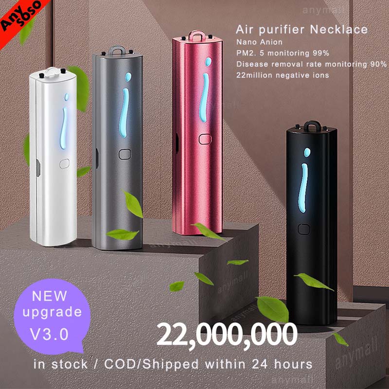Personal Wearable Purifier Necklace Mini Portable Air Freshener Ionizer ...