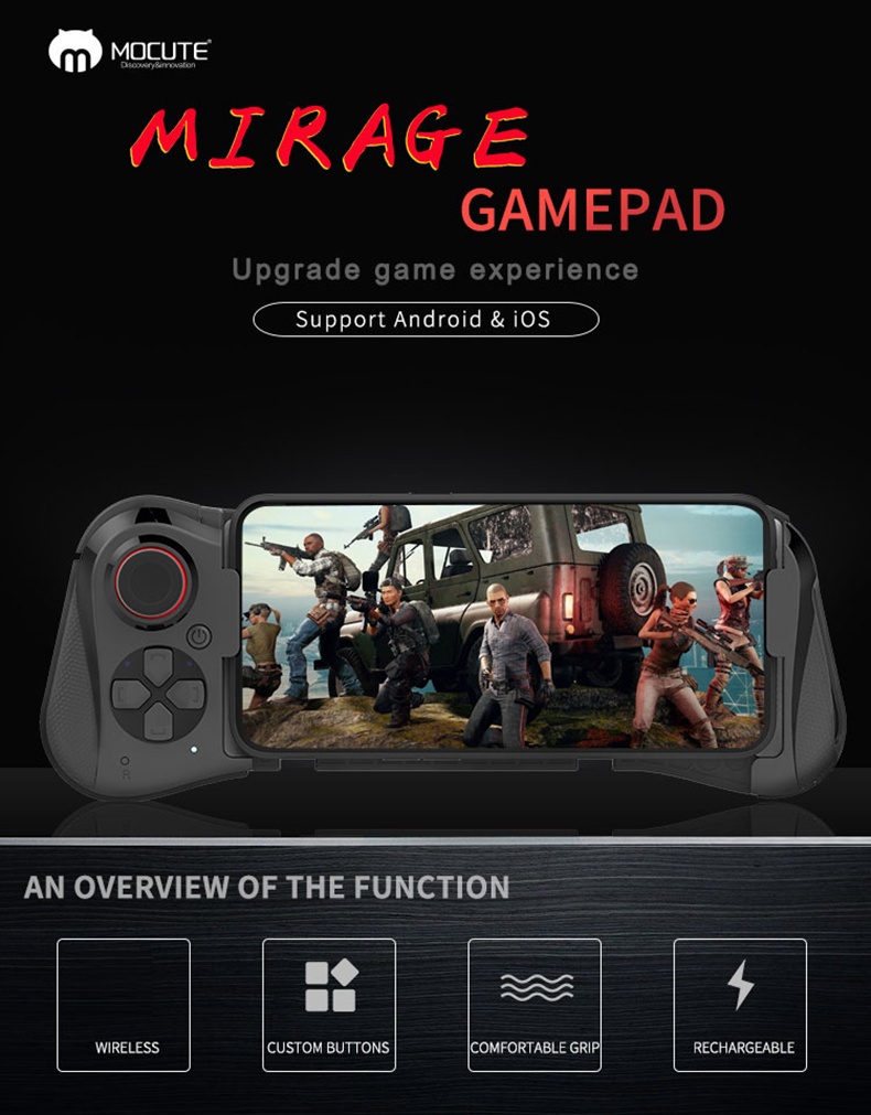 Mocute 058 Wireless Gamepad Bluetooth Game Controller Mobile Phone Grip ...