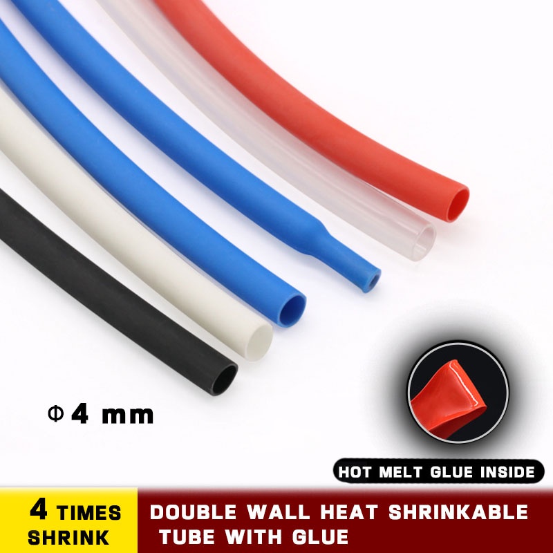 4mm double-wall heat-shrinkable tube 4 times shrinkage ratio 4:1 thick-walled heat-shrinkable ...