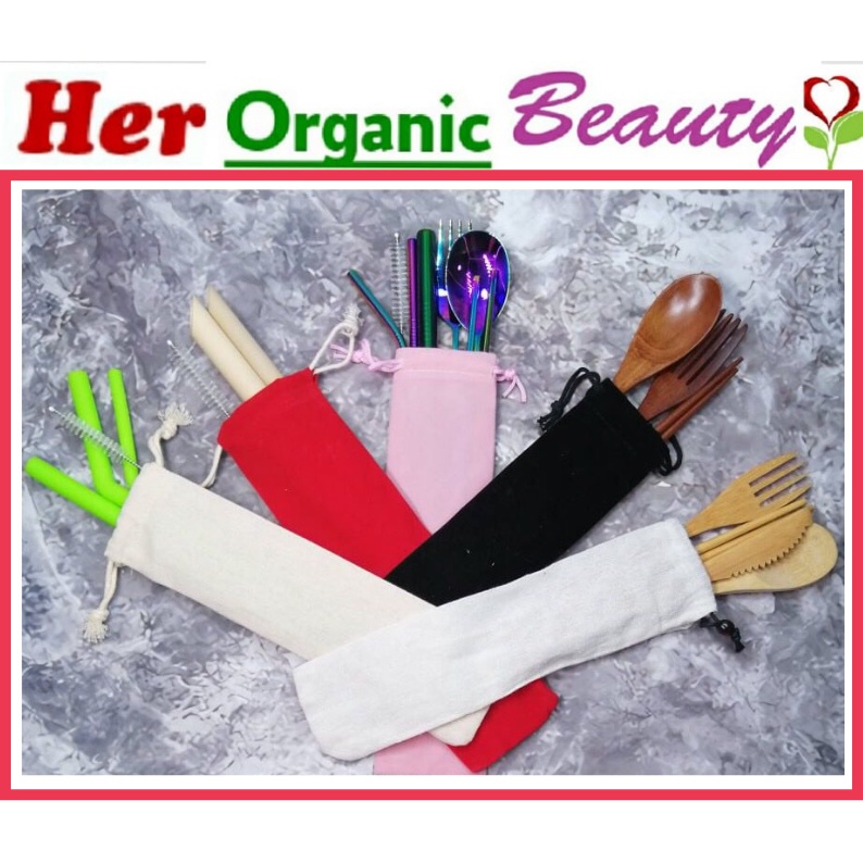 Reusable Straw Pouch VERTICAL Plain - Medium Width Eco Friendly ...