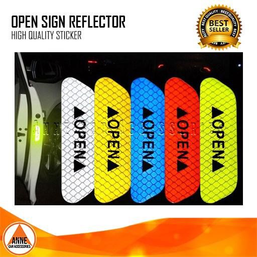 4pcs/set Auto Warning Mark Open Car Door Sticker Reflective Tape ...