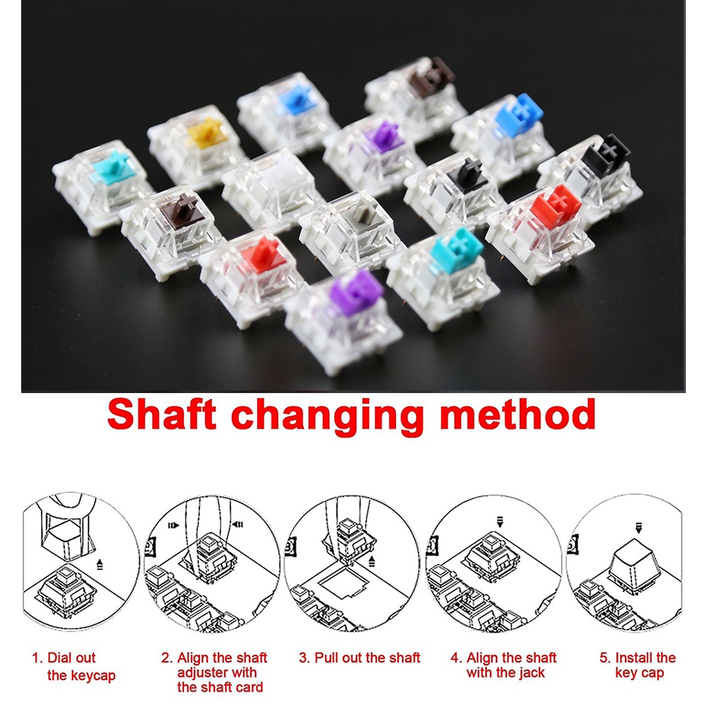 ZIFRIEND Outemu 10pcs Mechanical Keyboard Switch 3/pin Blue Red Brown ...