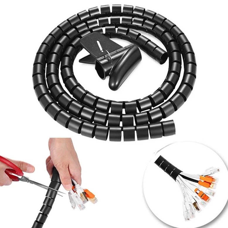 Cable Holder Organizer Flexible Spiral Tube Wire Management Cord ...