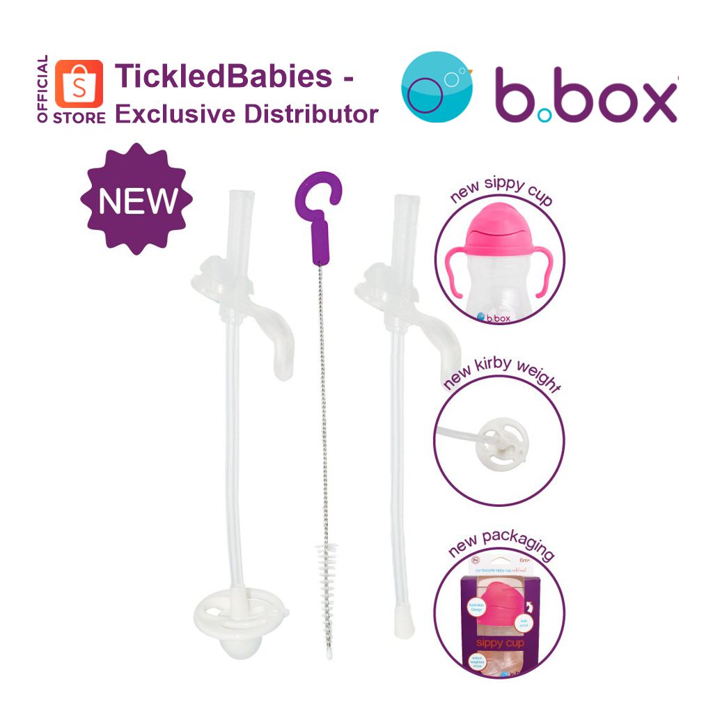 bbox Sippy Cup Replacement Straw Pack, Two Straws & One Cleaning Brush ...