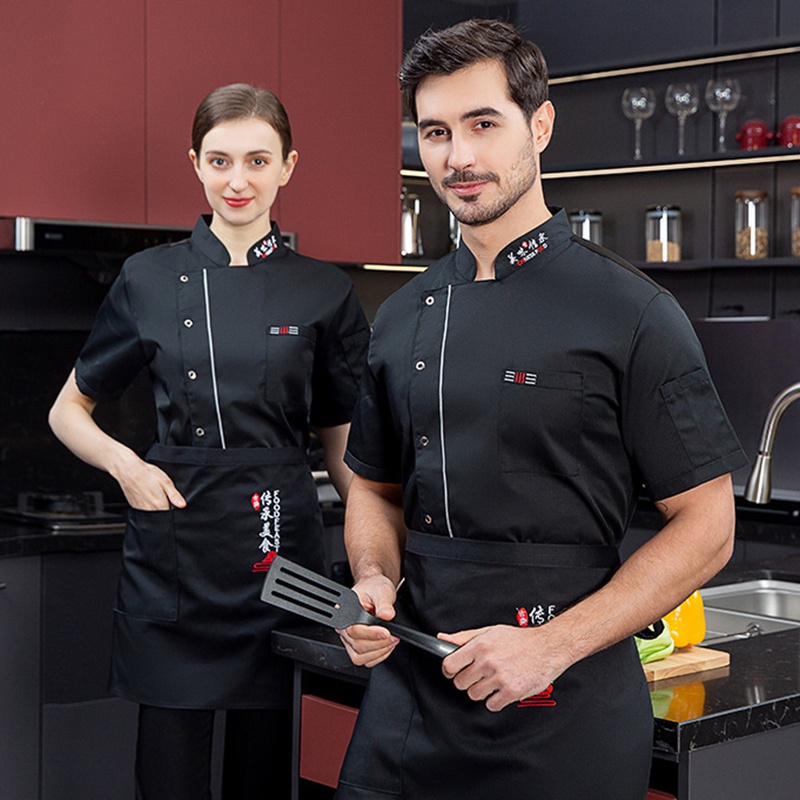 Ready Stock Breathable mesh chef uniform unisex short-sleeved thin ...