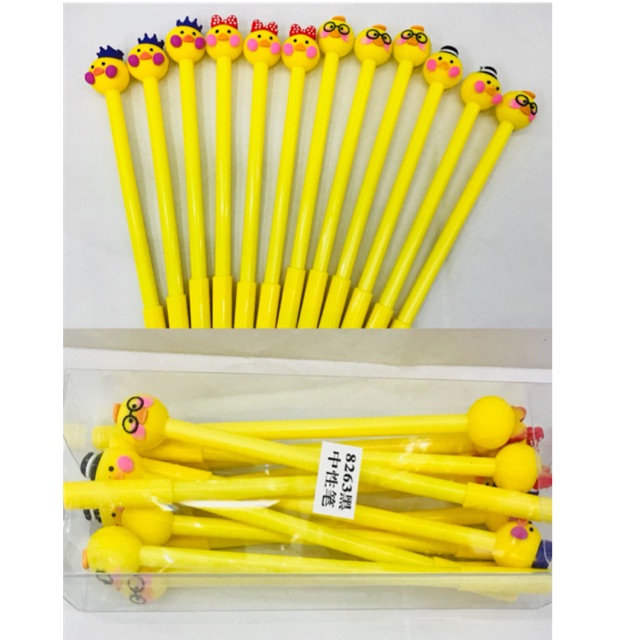 NEW!!! Yellow Duck Sign pen 12pcs/per Assorted Design | Shopee Philippines