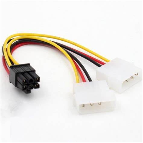 Power VGA Cable / ADAPTER 2 MOLEX TO 6 PIN / 6PIN PCIE / PCI-E | Shopee ...