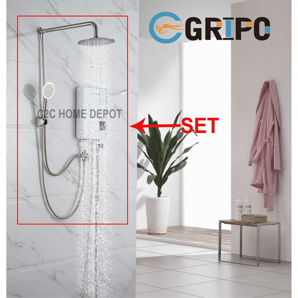 GRIPO High Quality shower set with water heater already | Shopee ...