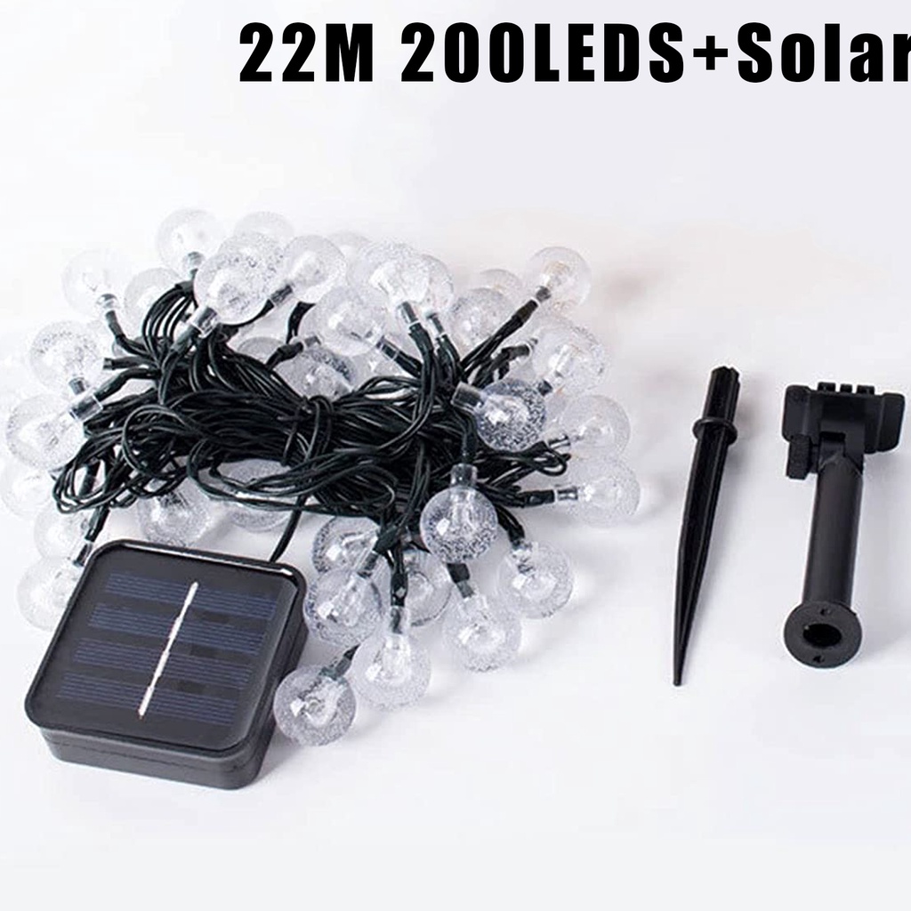 200 LED Solar crystal ball string lights 22M Outdoor Fairy Lights ...