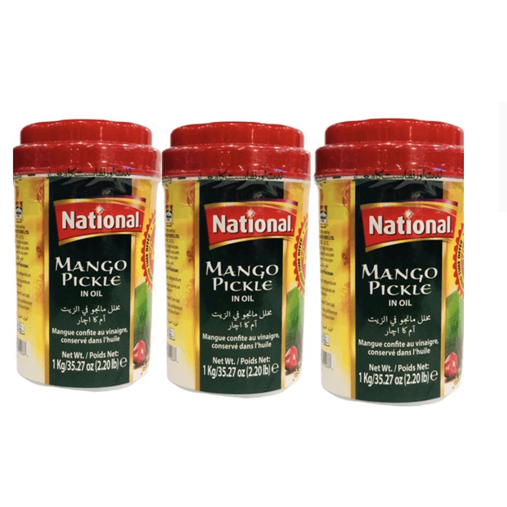 Mango Pickle in oil 1kg National Foods Pakistan/ Acar Mangga 3 packs ...