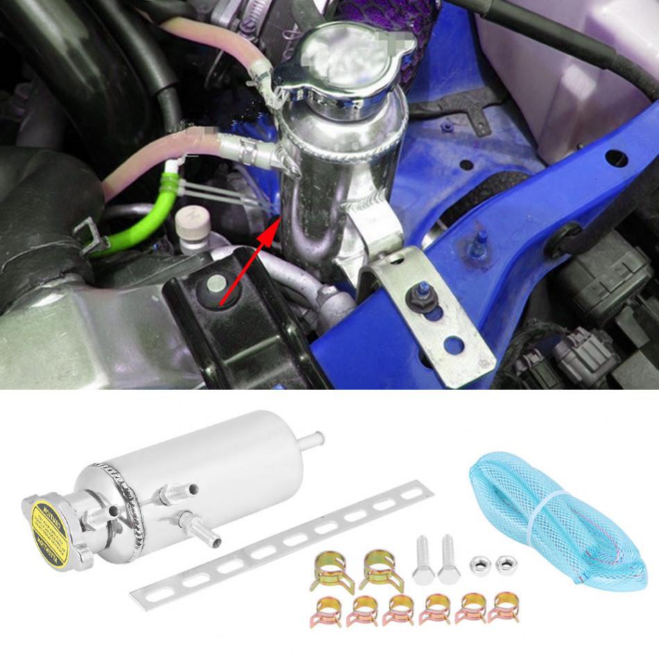 Universal Aluminum Car Overflow Catch Tank Cooler Coolant Reservoir Kit ...