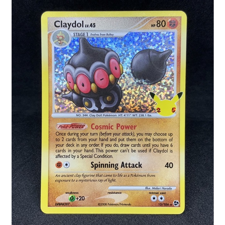 Pokemon TCG Claydol Classic Collection Holo Rare 15/106 2021 25th ...