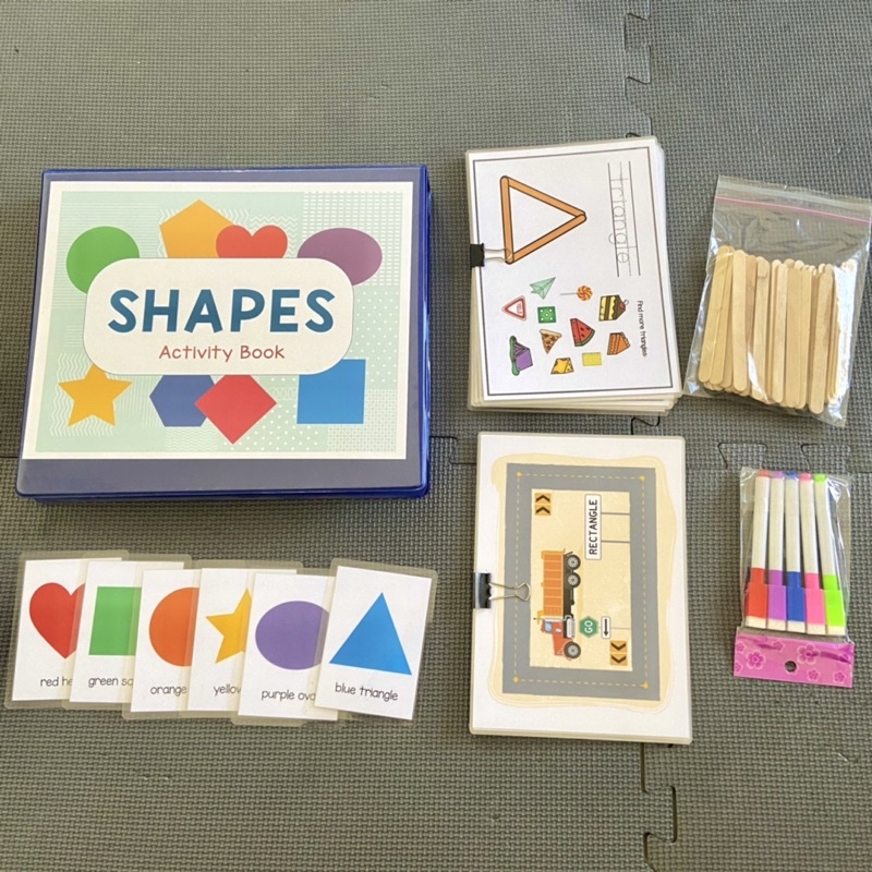 Shapes and Colors Learning Activity Busy Quiet Binder Book for Toddlers ...
