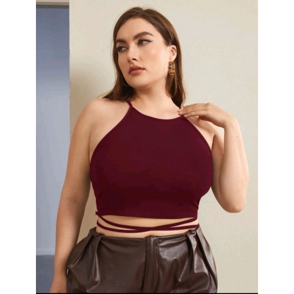 HALTER TIE TOP / PLUS SIZE TOP / HALTER TOP / SLEEVELESS TOP / PLUS ...