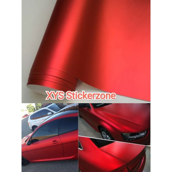 Premium Matte Chrome Red Metallic/Satin Red Foil Wrap Sticker | Shopee ...