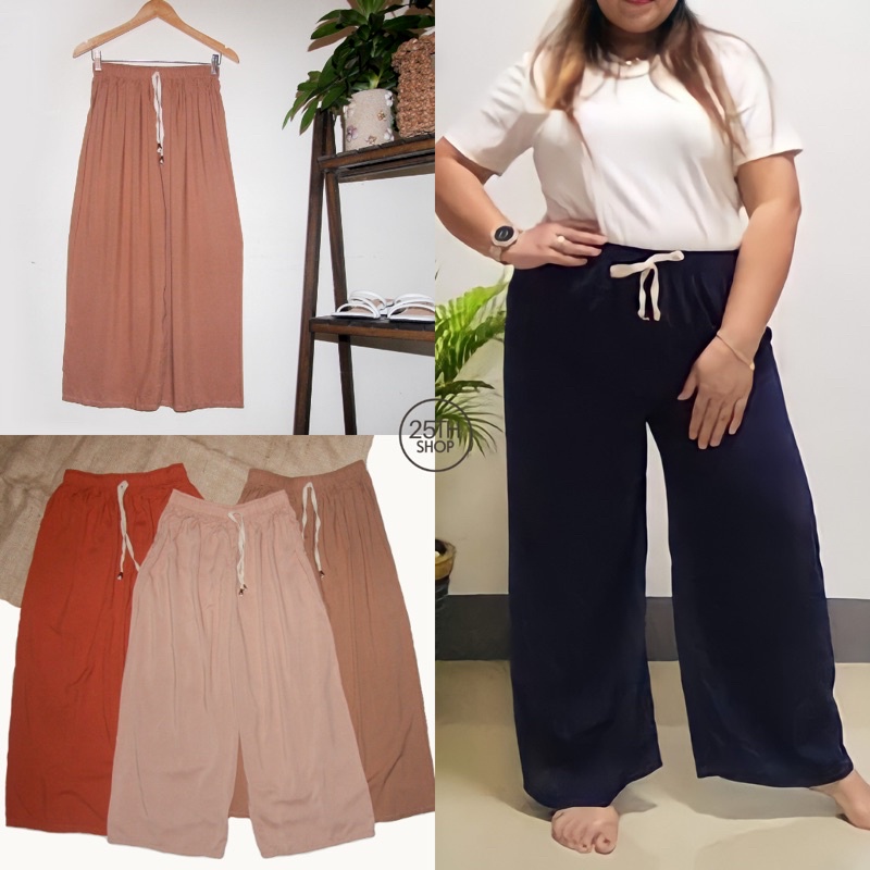 25th Shop | Challis Wide Leg/Square Pants | Plus Size (M-XXL / 31-43 ...