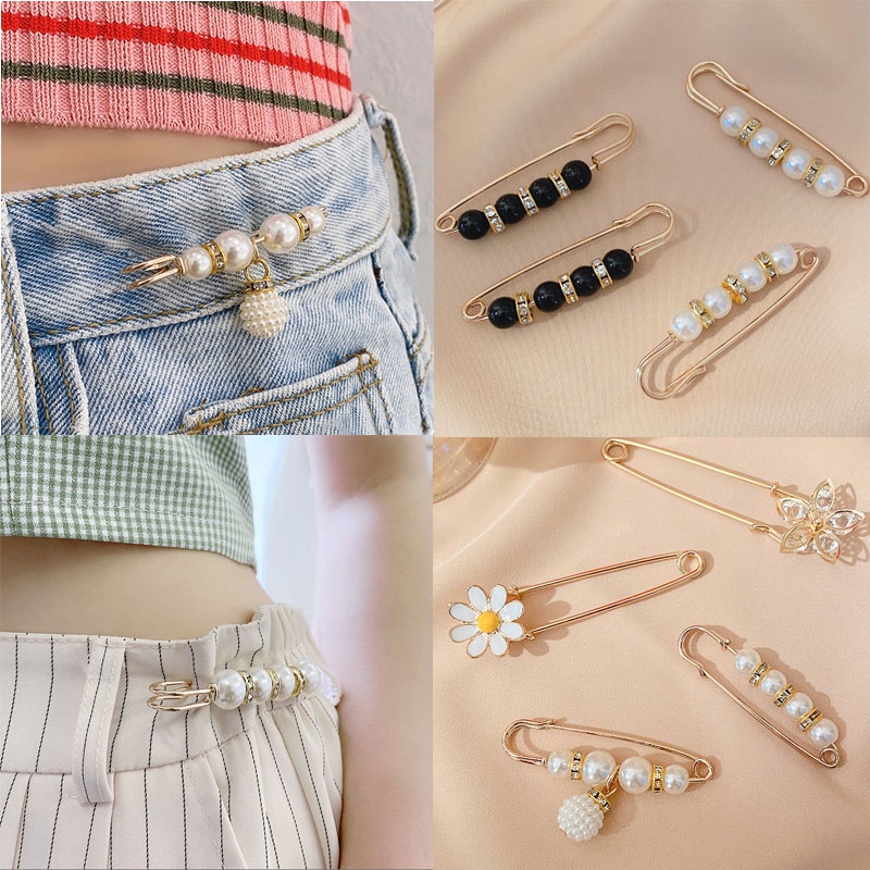 Fashion Brooch Pin Set Waist Collection Artifact Button Brooch Jeans ...