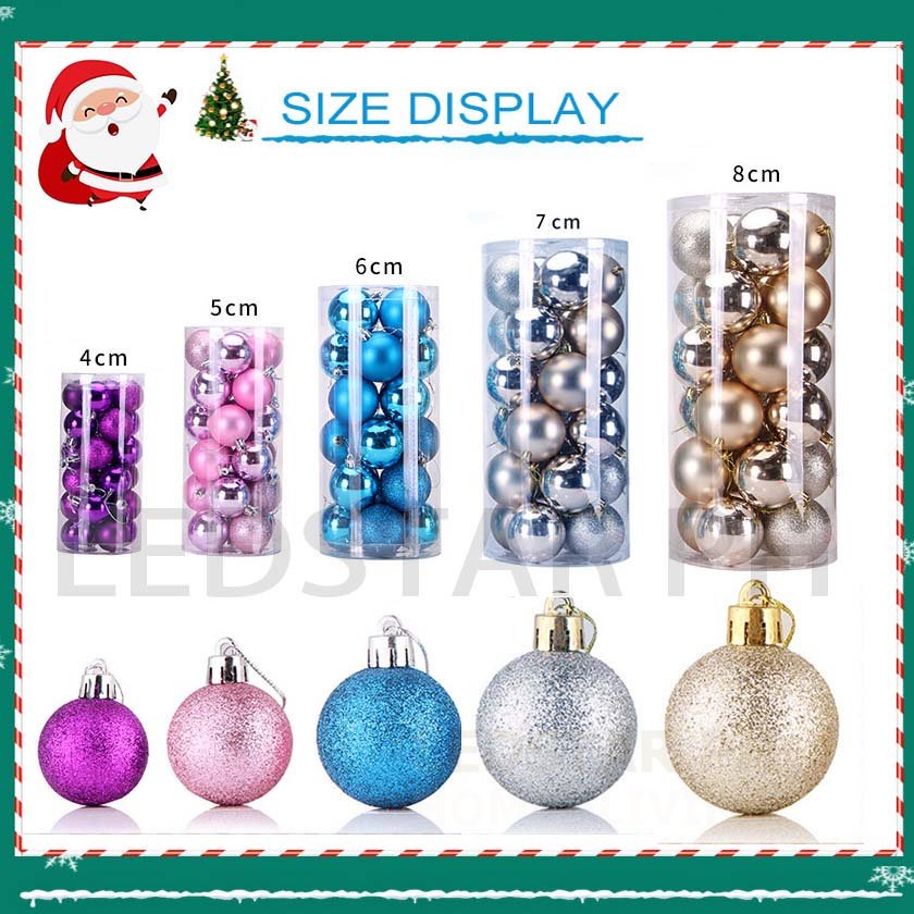 20pcs Christmas balls 4CM 5CM 6CM 8CM Christmas tree pendant Christmas ...