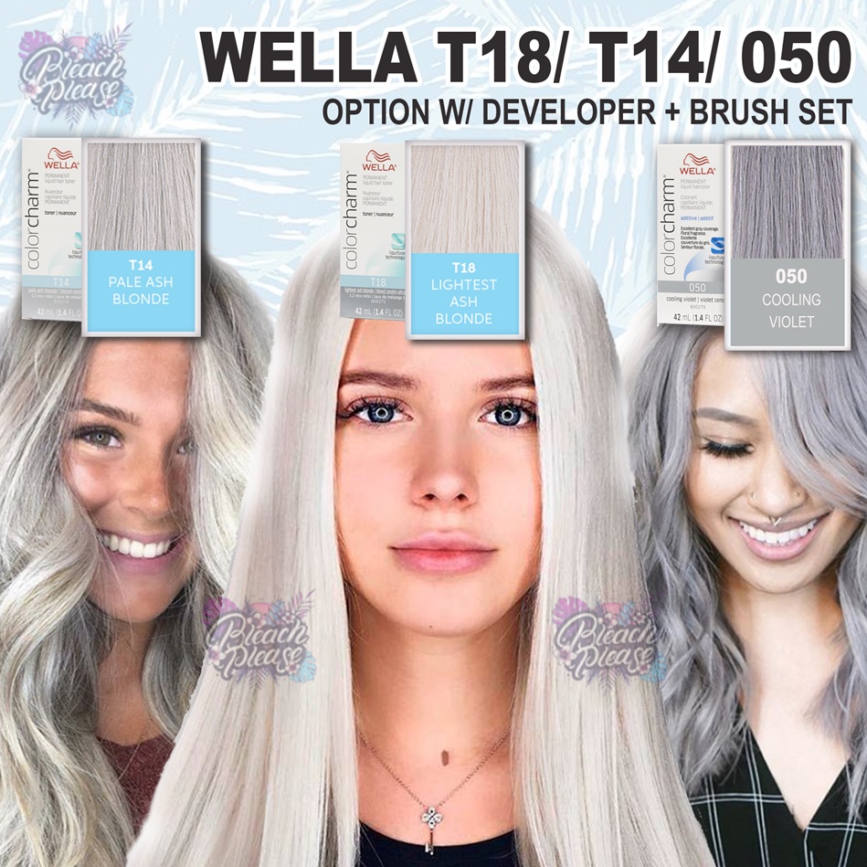 Wella Toner T18 / T14 / 050 Lightest Ash Blonde , Lightest Pale Blonde ...