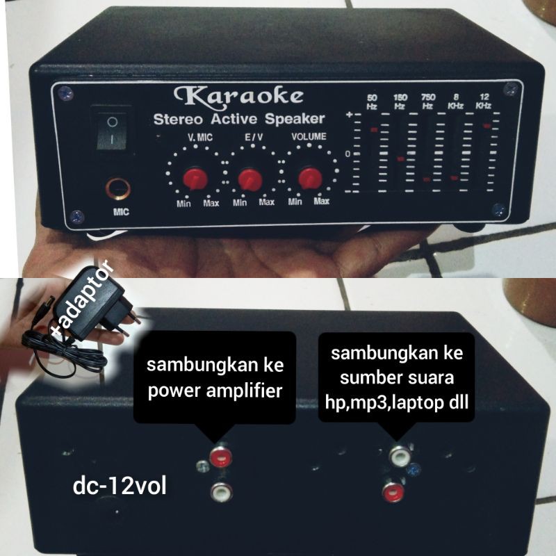 Tone control 12vol equalizer 5chanel mic echo karoke+Adapter Ready To ...