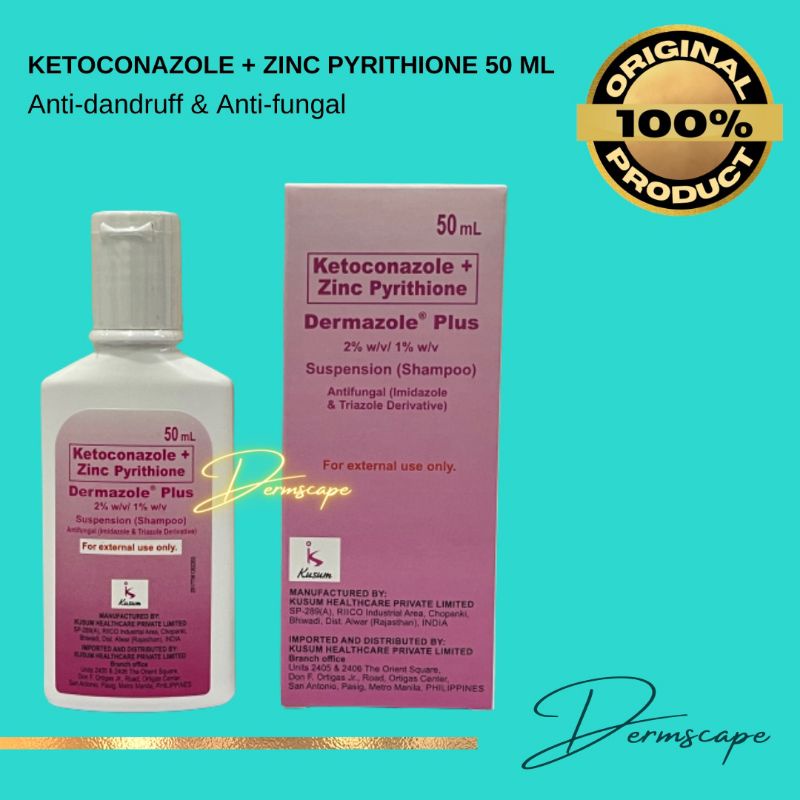 Anti-Dandruff Shampoo 50 ml Ketoconazole with Zinc pyrithione Dermazole ...