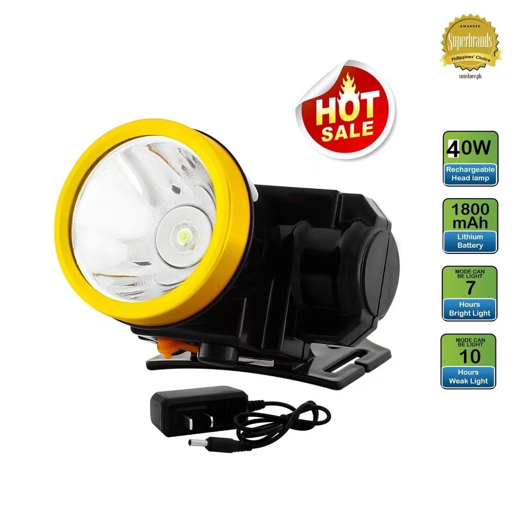 COD T-46 Headlight LED head lamp 40W rechargeable lithium battery super ...