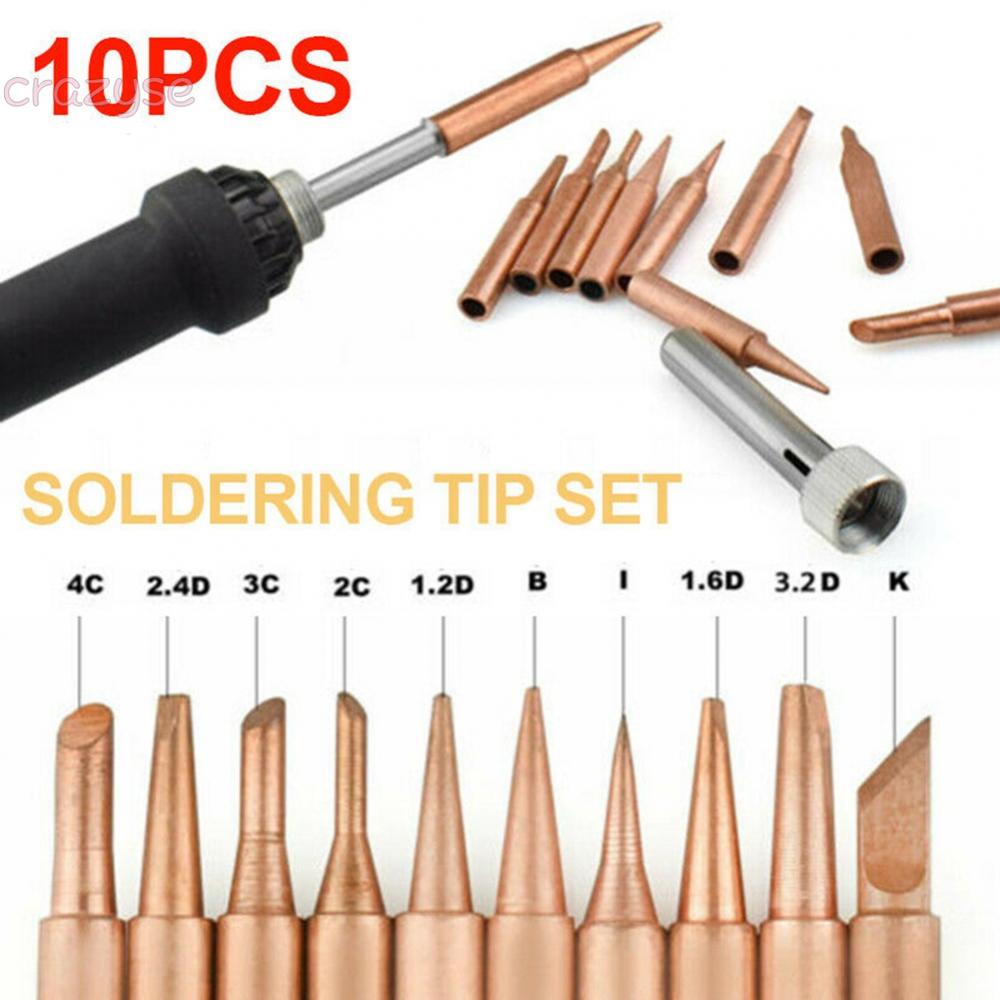 【CRAZYSPE】Soldering Tip 10pc/Set 900M-T Soldering Tip Copper Iron ...