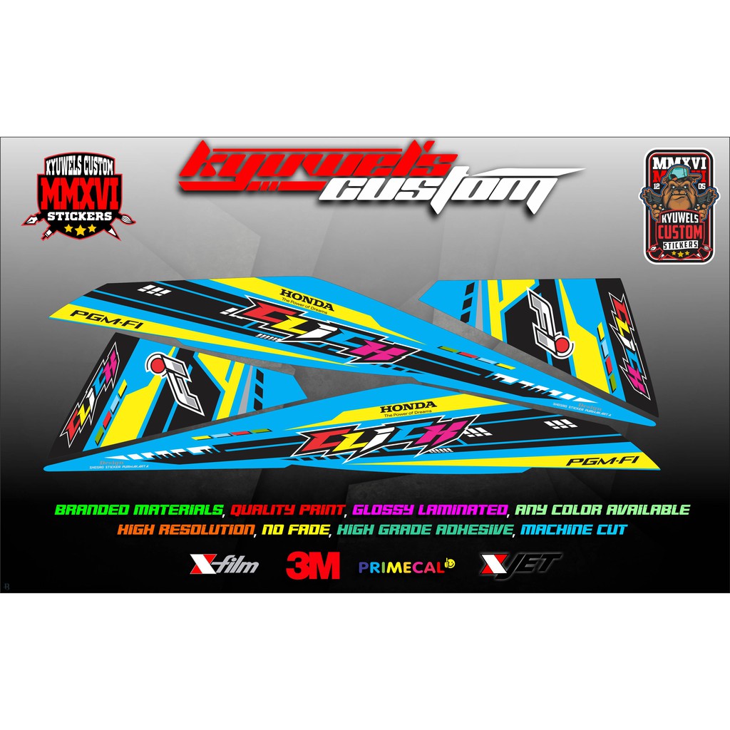 HONDA CLICK V1 STOCK DECALS STICKER | Shopee Philippines