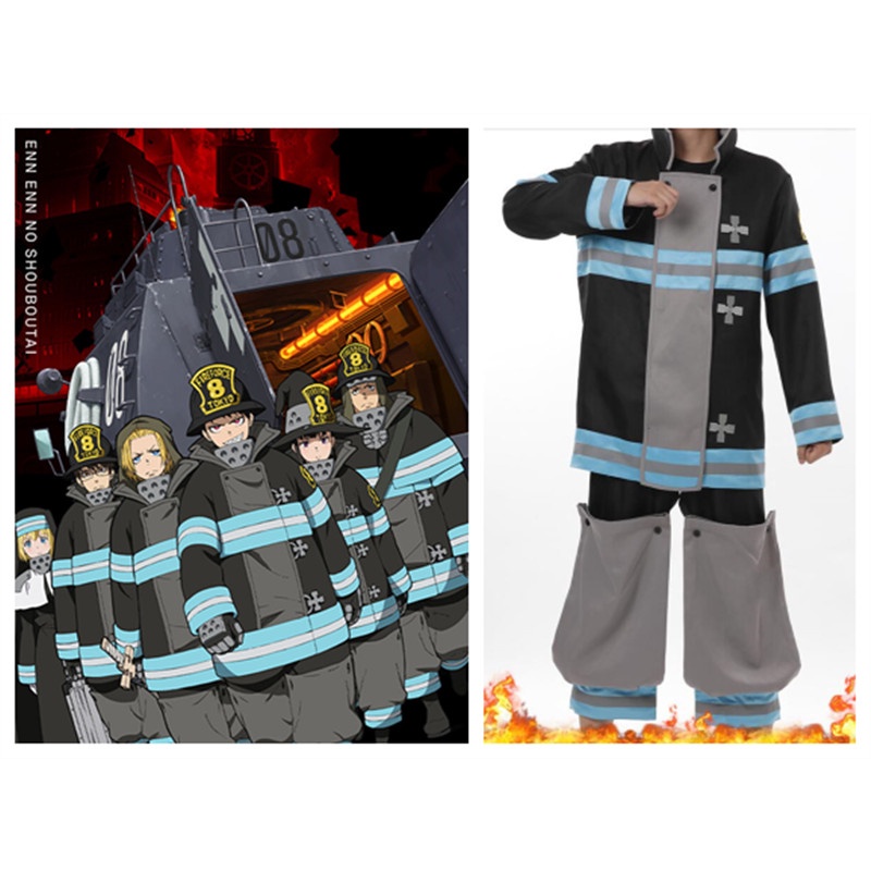 2019 Anime Enn Enn No Shouboutai Fire Force Team Uniform Outfit Shinra ...