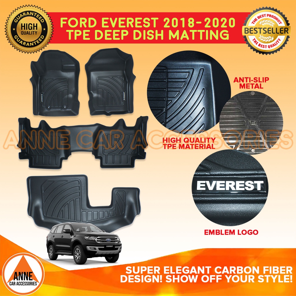 TPE Deep Dish for Ford Everest 2016 - 2022 Deep Dish Car Matting High ...