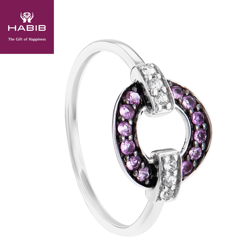 HABIB Wodly Pink Sapphire Diamond Ring in 375/9K White Gold | Shopee ...