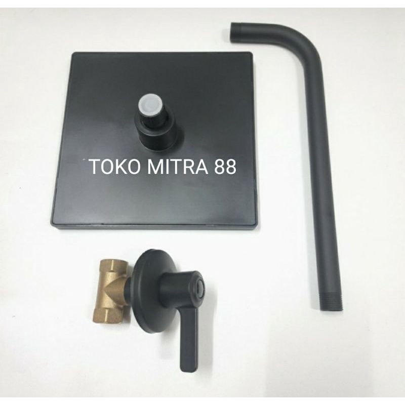 HITAM Complete Package Of Minimalist Black Box wall shower | Shopee ...
