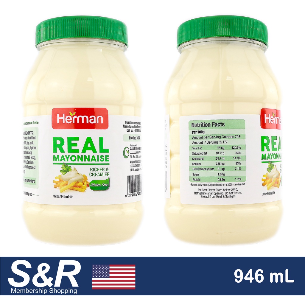 Herman Real Mayonnaise 946mL | Shopee Philippines